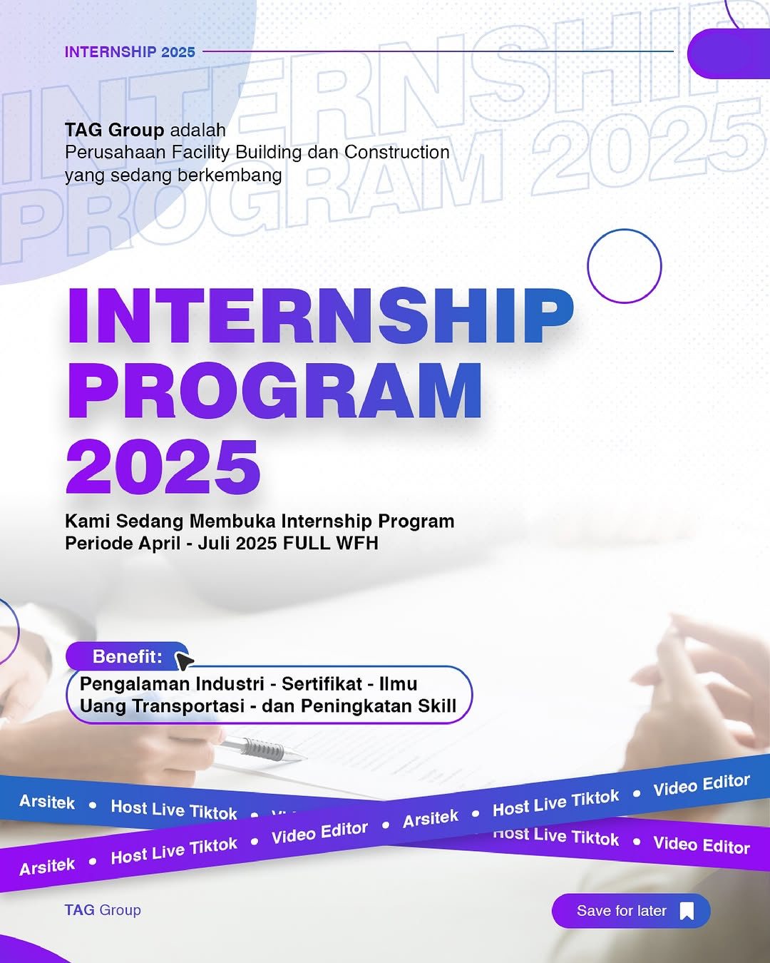 TAG Group Internship Program 2025 Full WFH – Y2F Media